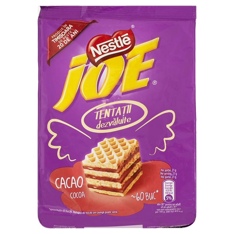 Napolitane cu cacao, 180 g, Joe